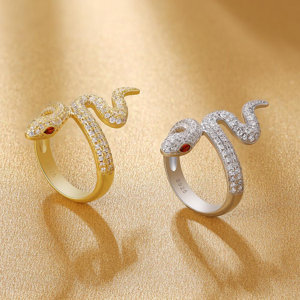 Golden Diamond Snake Ring – TSF Element