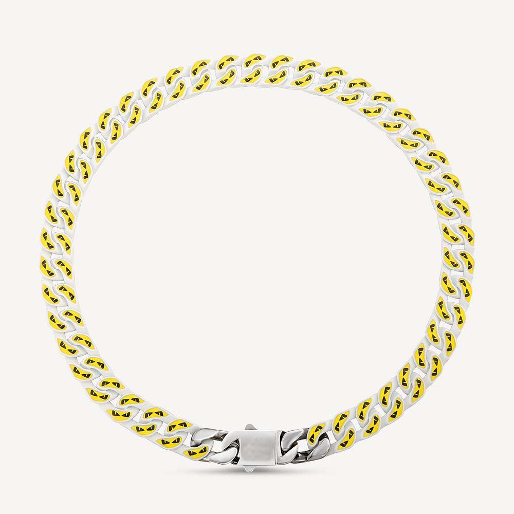 Enamel Night Eyes Curb Cuban Chain with Buckle Clasp – TSF Element